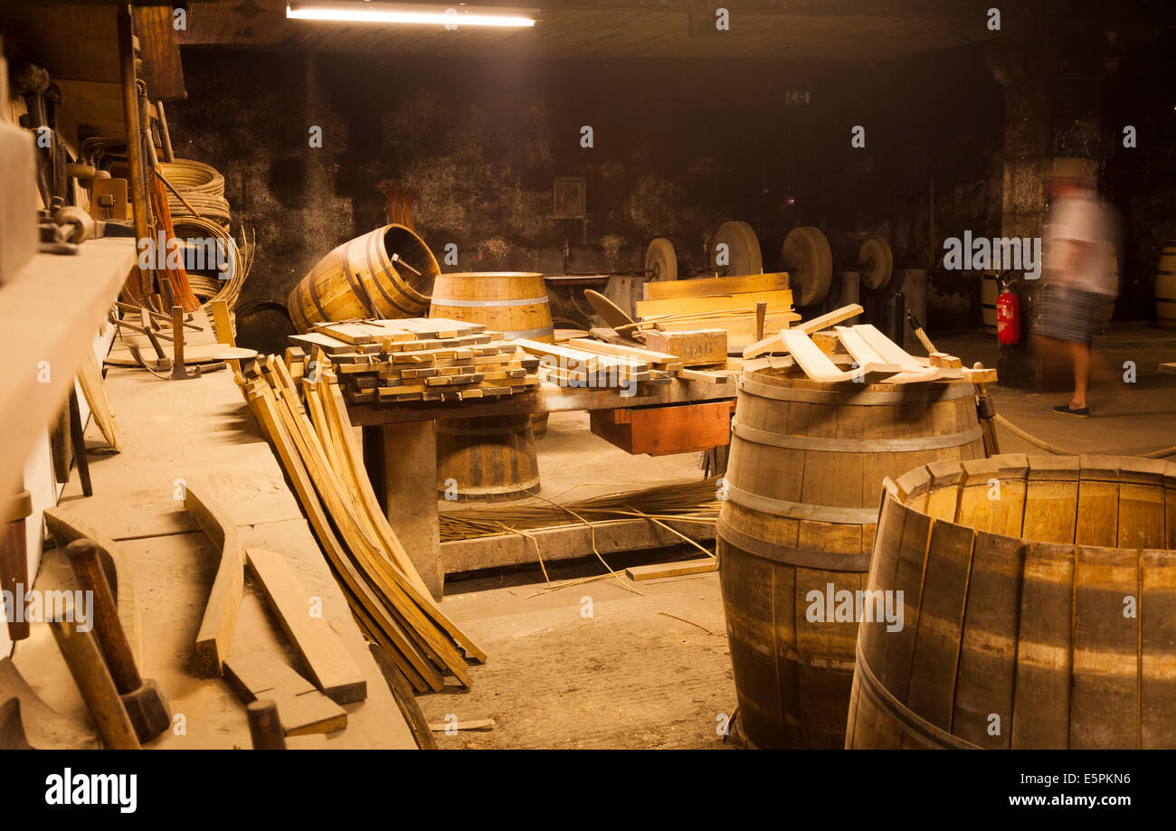 Display of making french oak barrels as part of the Hennessy tour Stock ...