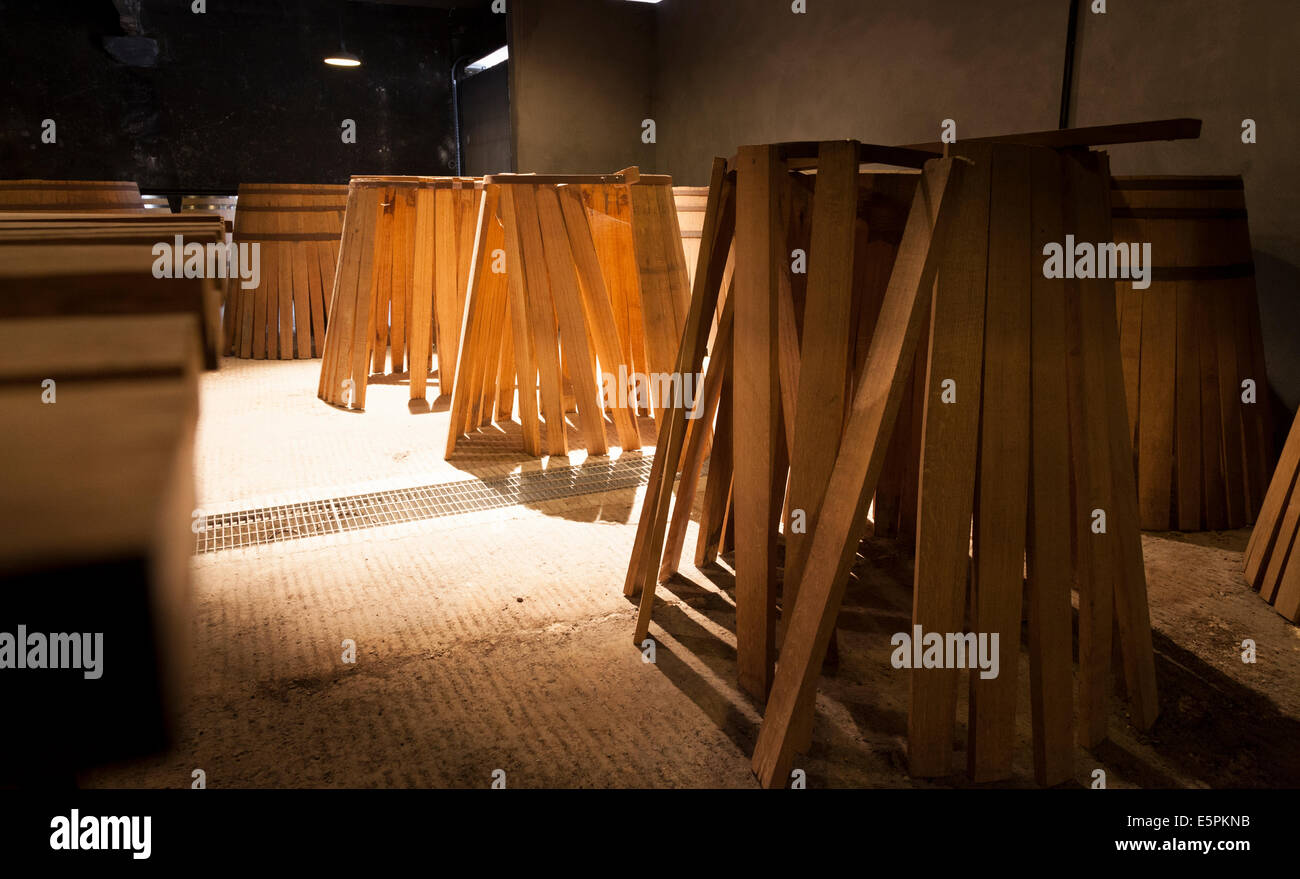 Display of making french oak barrels as part of the Hennessy tour Stock ...