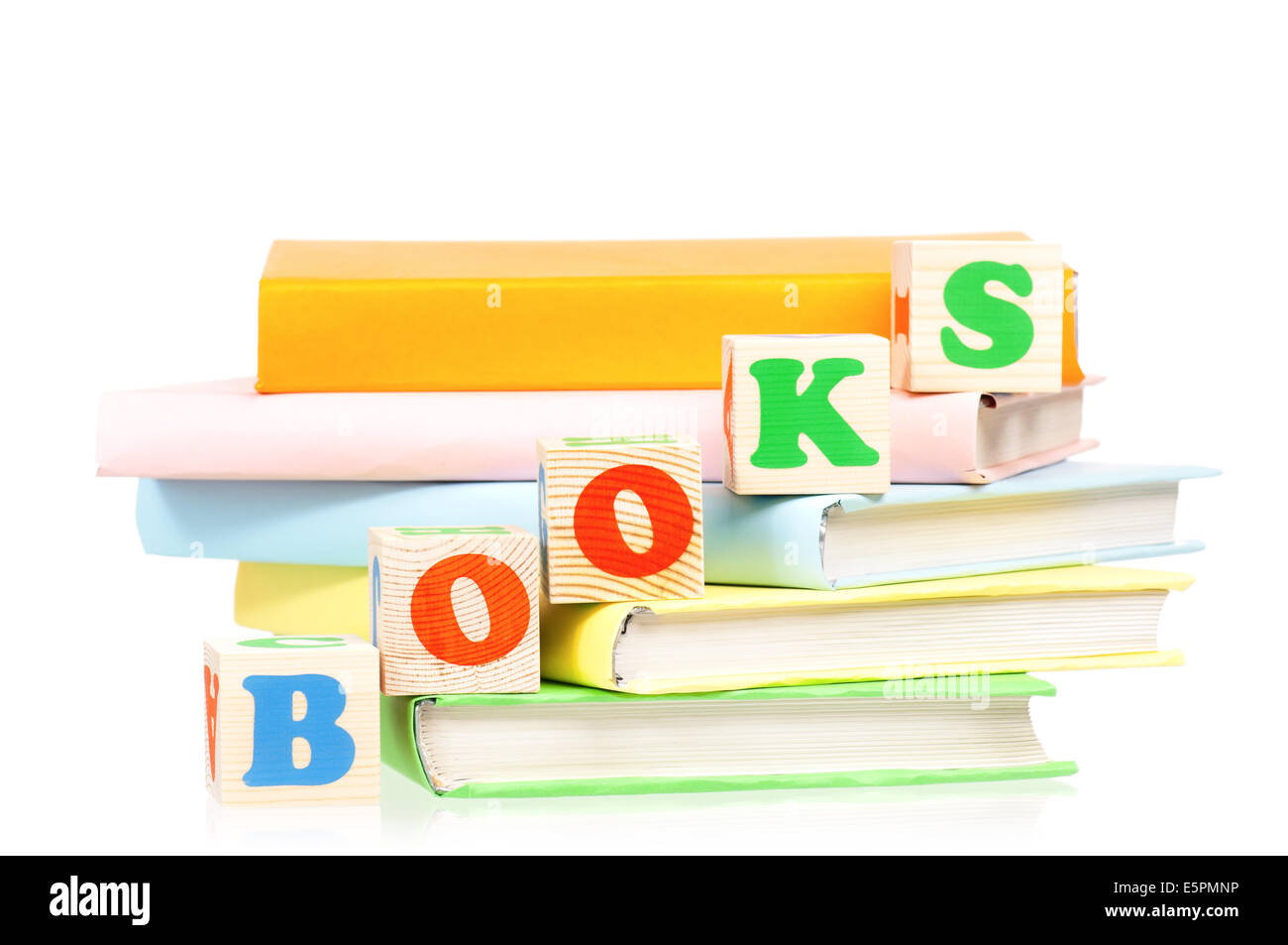 Books with blocks Stock Photo - Alamy
