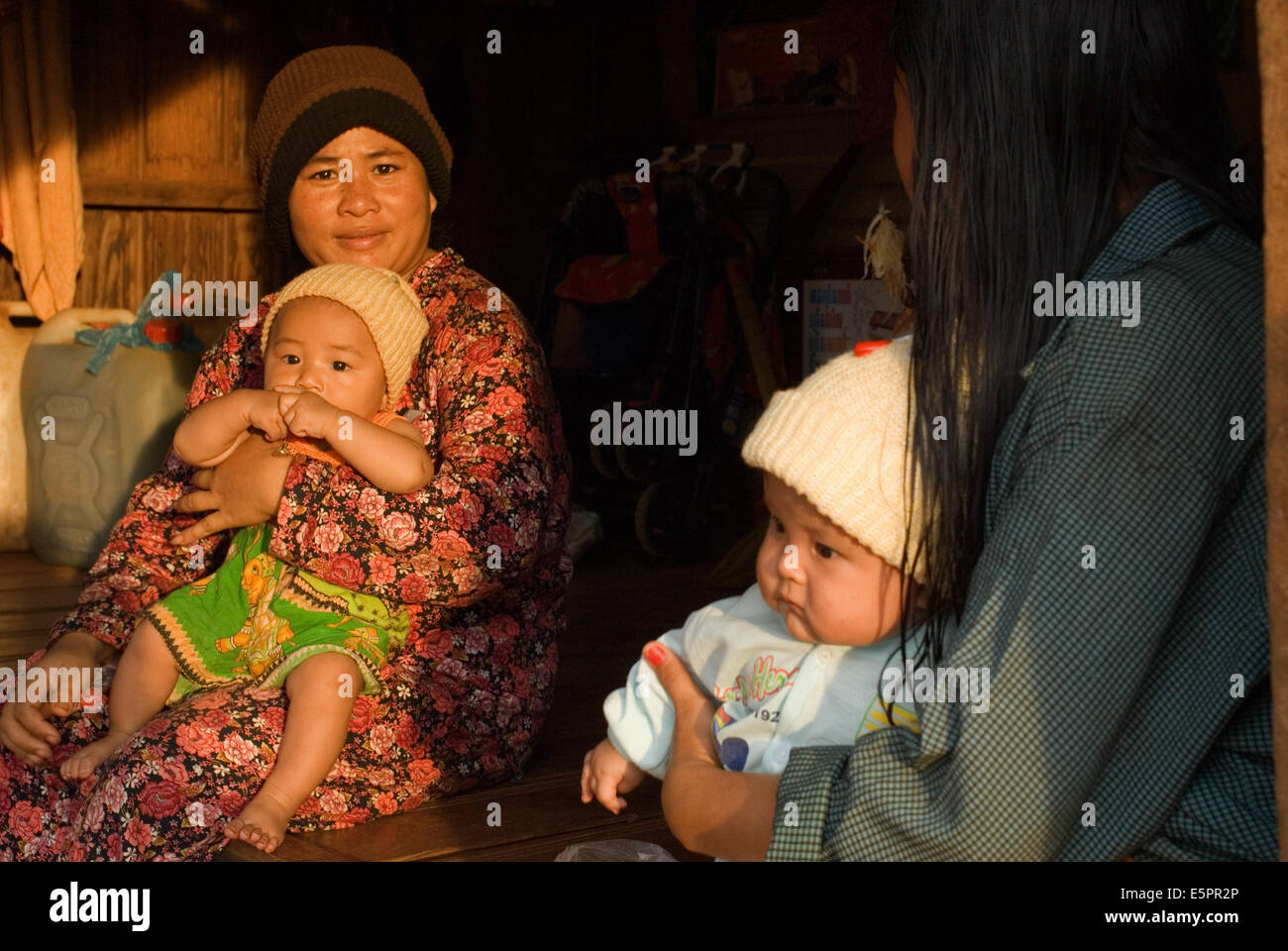 Woman Leu Khmer with her son. Ratanakiri. The Khmer Loeu are the Mon ...
