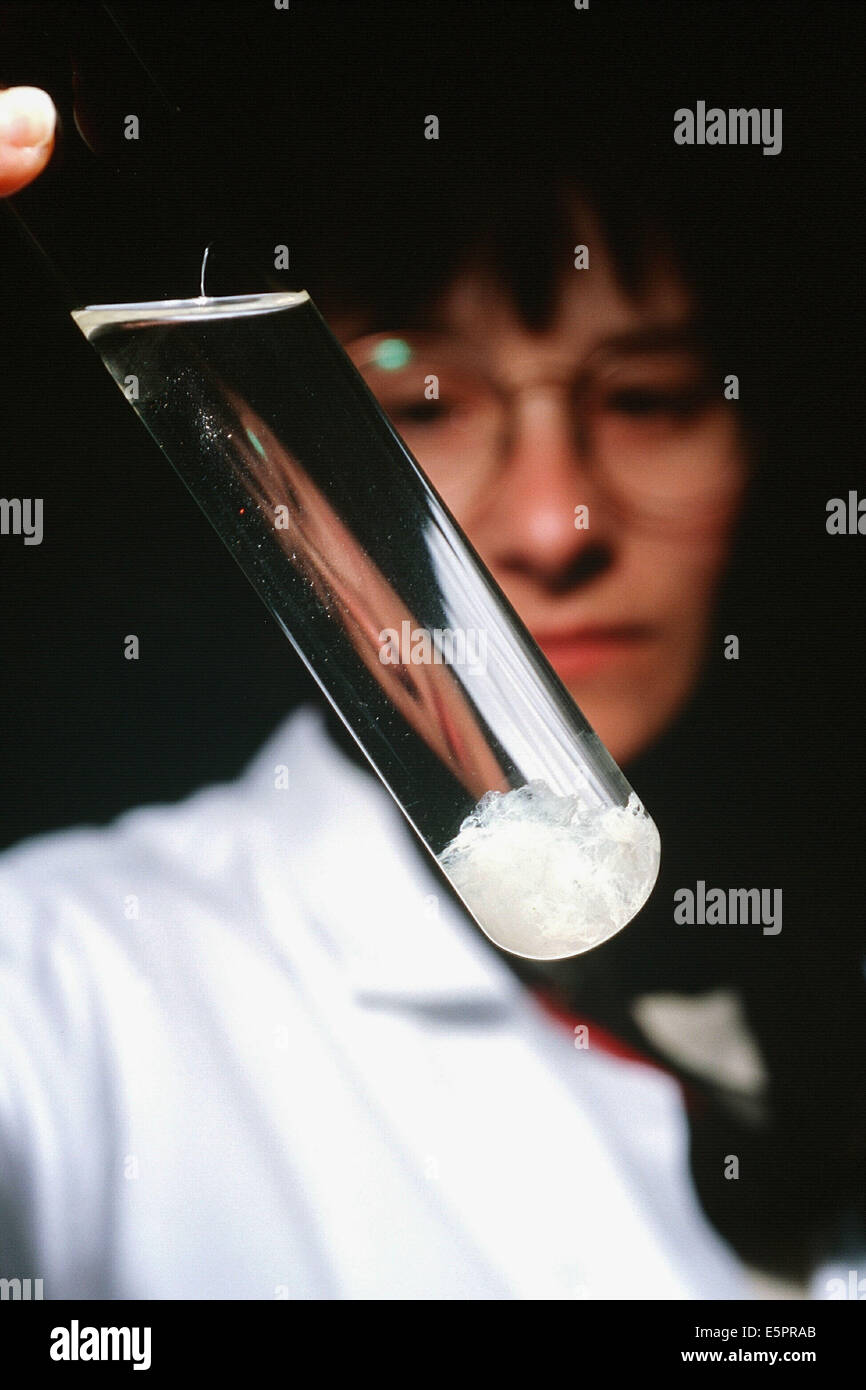 Genethon research laboratory, Evry, France. Solution of purified DNA ...