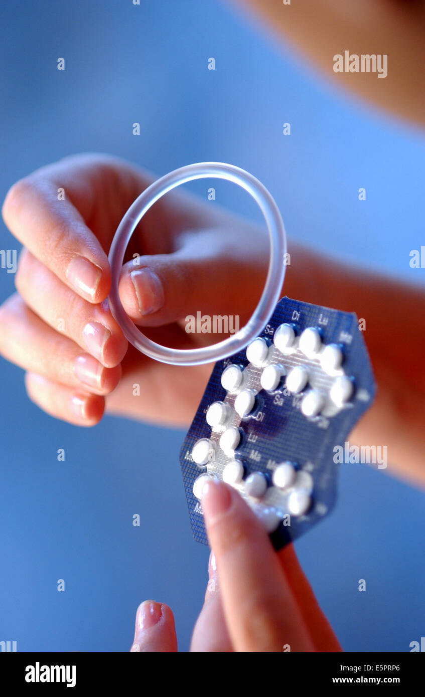 Vaginal ring and contraceptive pills Stock Photo - Alamy