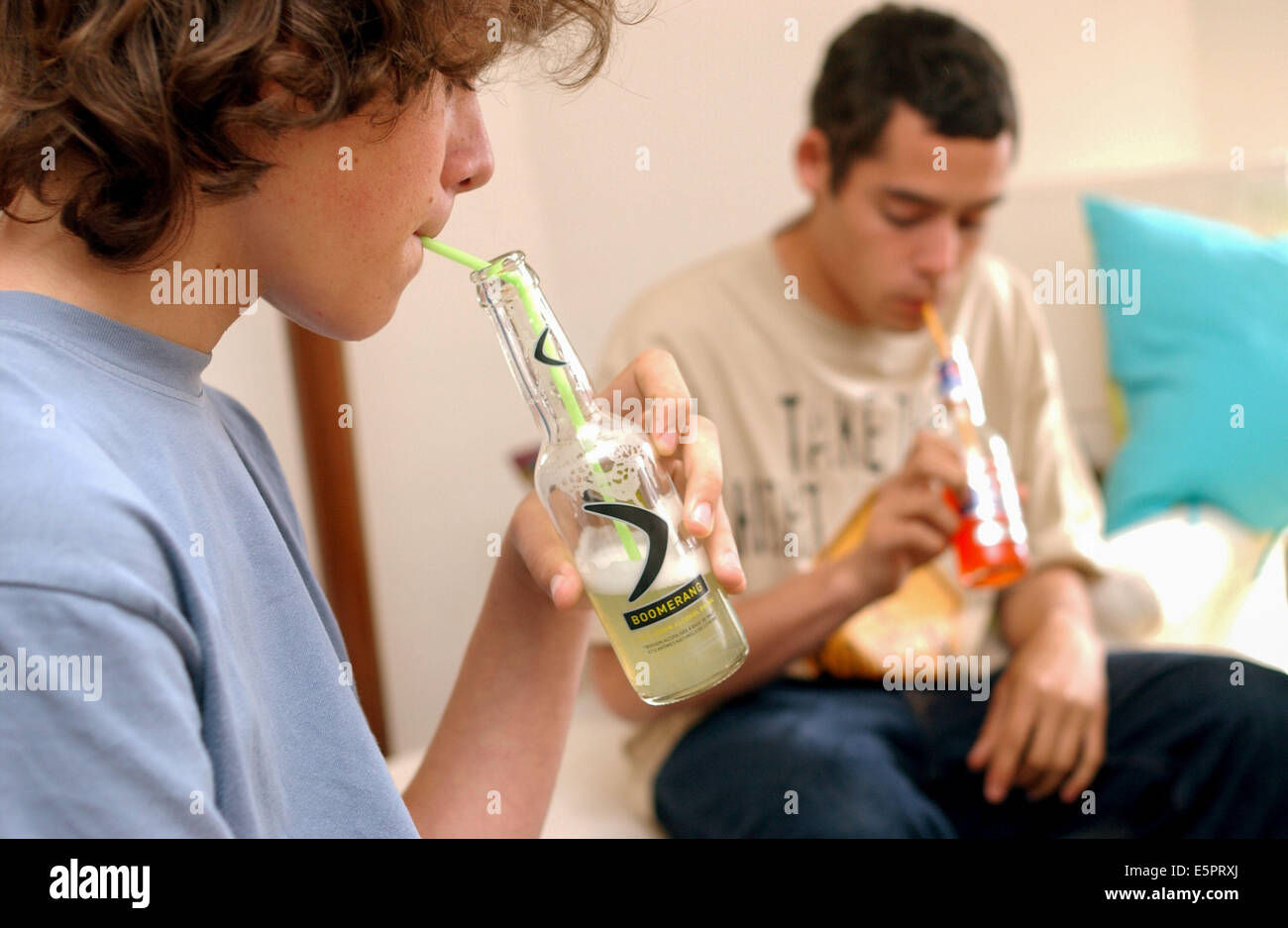 Teenagers drinking Premix, a mixt of soda and strong alcohol Stock ...