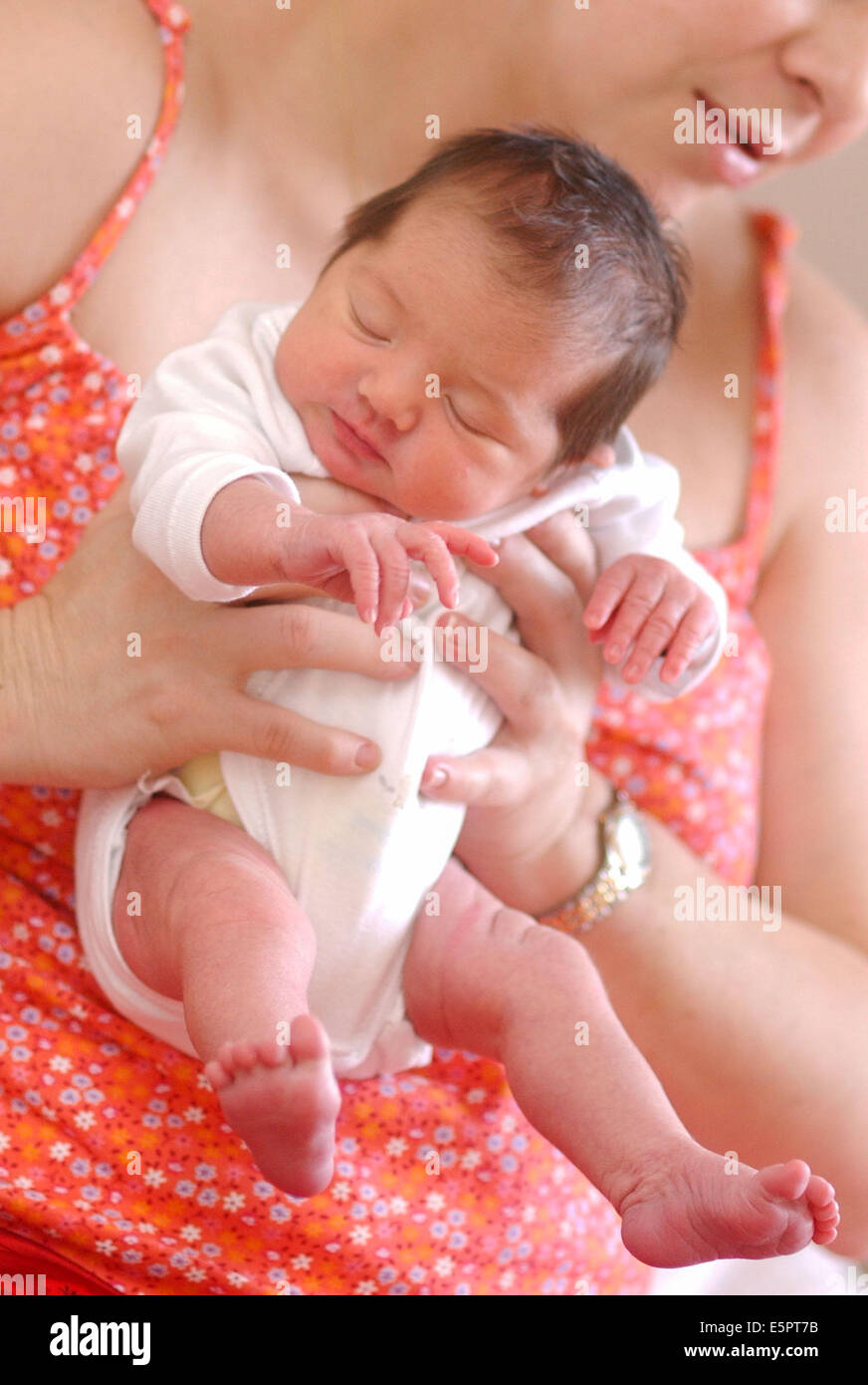 6-day-old baby with his mother Stock Photo - Alamy