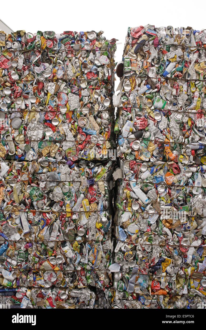 Sorting site for recycled material, Once sorted, the recyclable ...