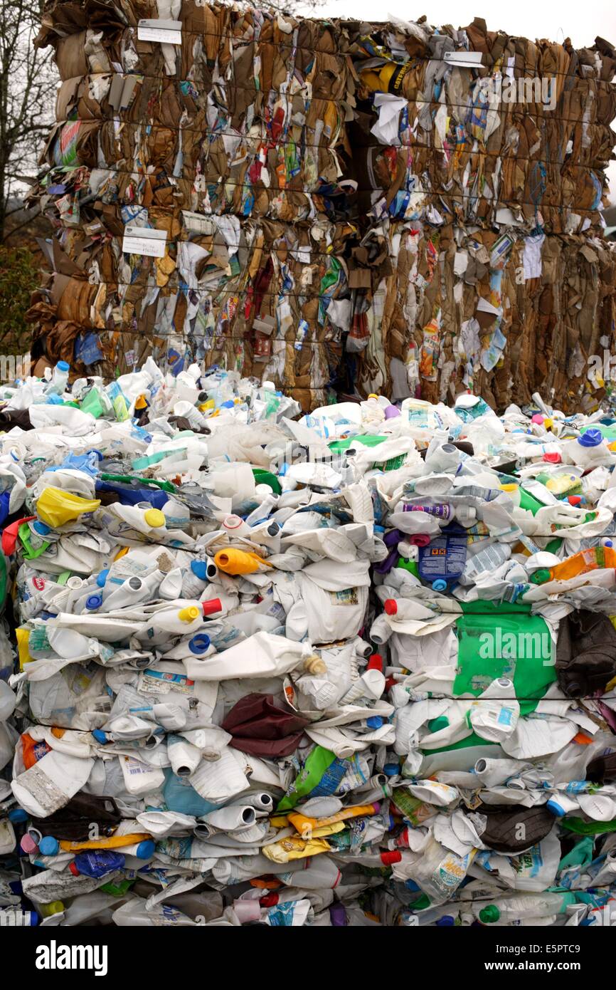 Sorting site for recycled material. Once sorted, the recyclable ...