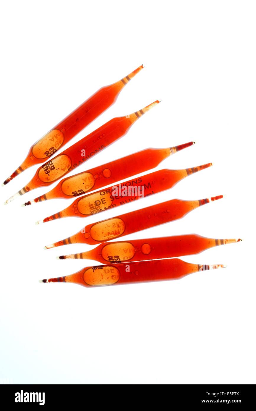 Glass ampoules of selenium Stock Photo - Alamy