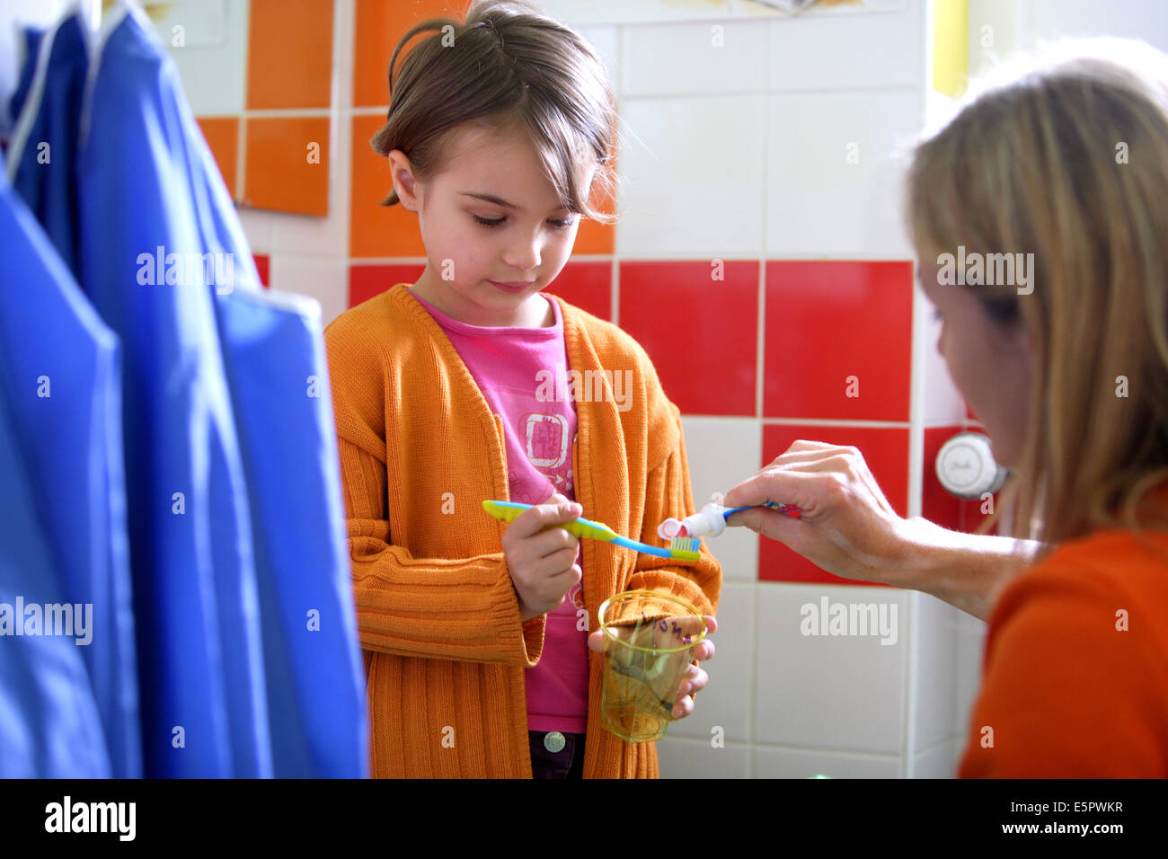 Kids Brushing Teeth At School