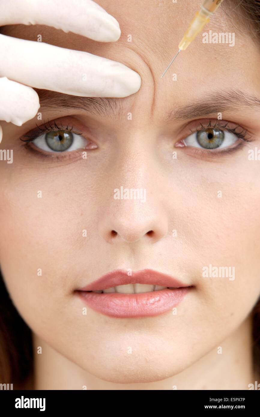 Treatment of wrinkles with Botox injections Stock Photo - Alamy