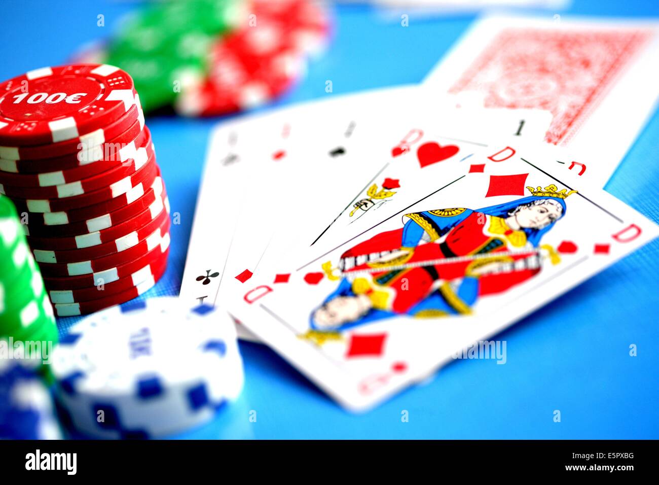 Cards, chips, and dice Stock Photo - Alamy