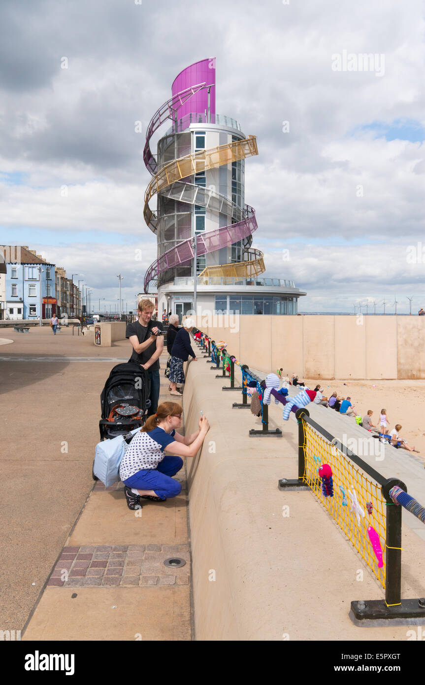 People photographing the work of Redcar Yarn Fairies Redcar, Redcar and ...