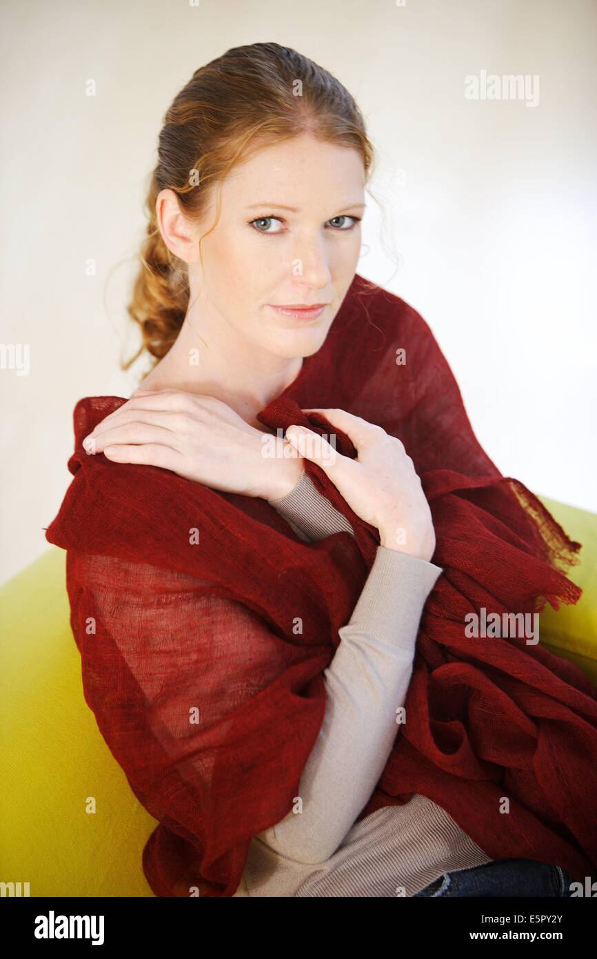 Woman wrapped on scarf Stock Photo - Alamy