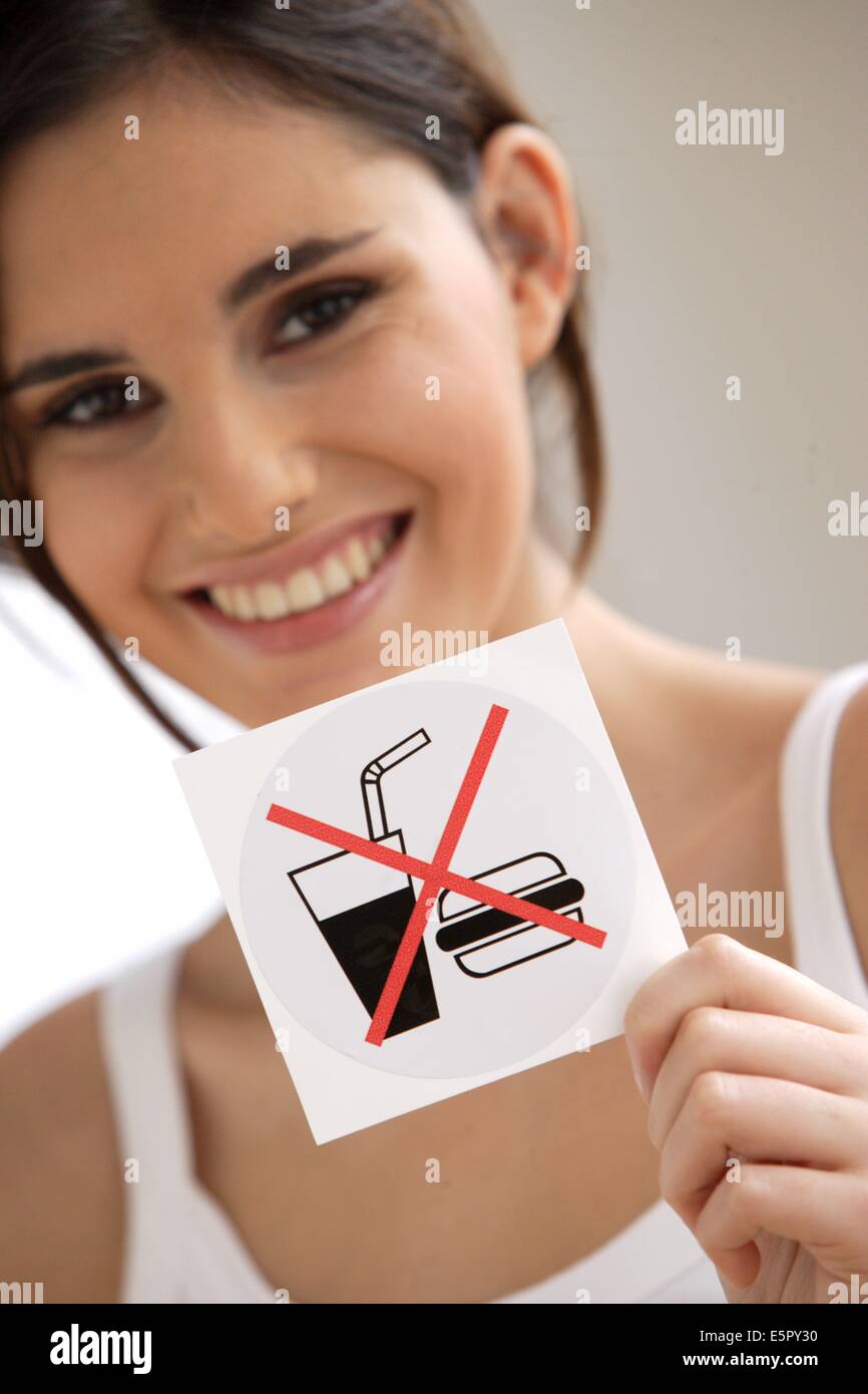 No unhealthy food sign Stock Photo - Alamy