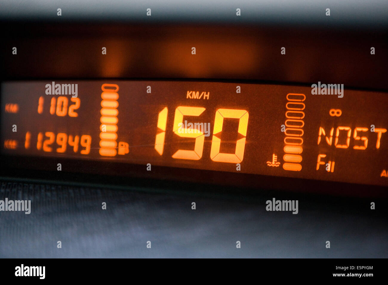 Speed meter indicating overspeed Stock Photo - Alamy