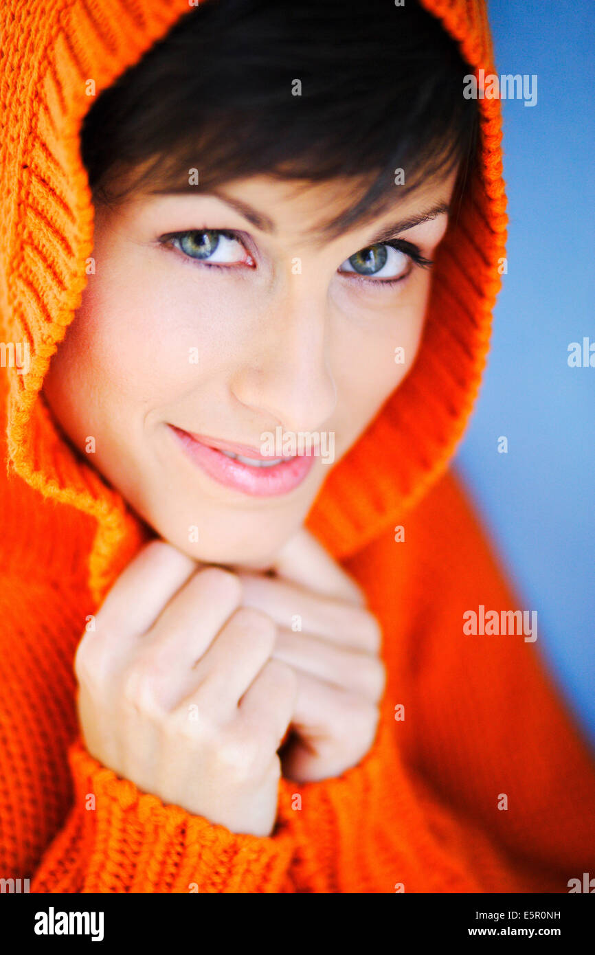 Woman in the cold Stock Photo - Alamy