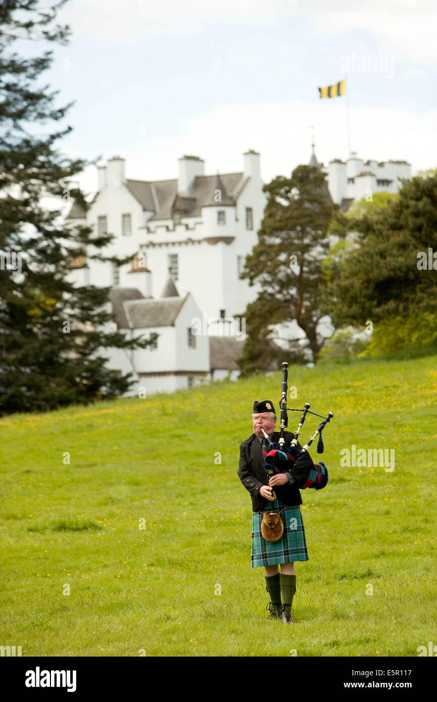 Bagpipe player during the Highland Games, traditional Scottish games ...