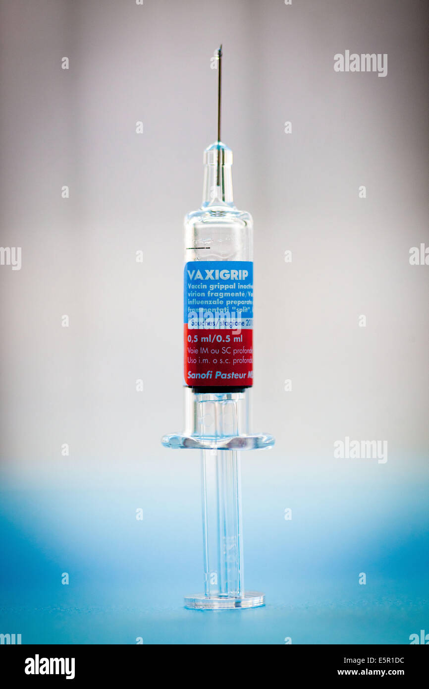 Vaxigrip, influenza virus vaccine Stock Photo - Alamy