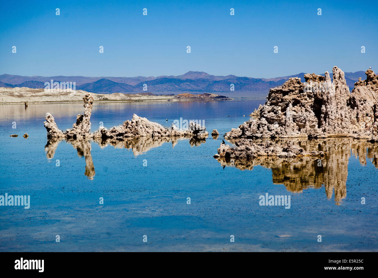 Mono Lake in California, USA; It has a salt and arsenic high level ...