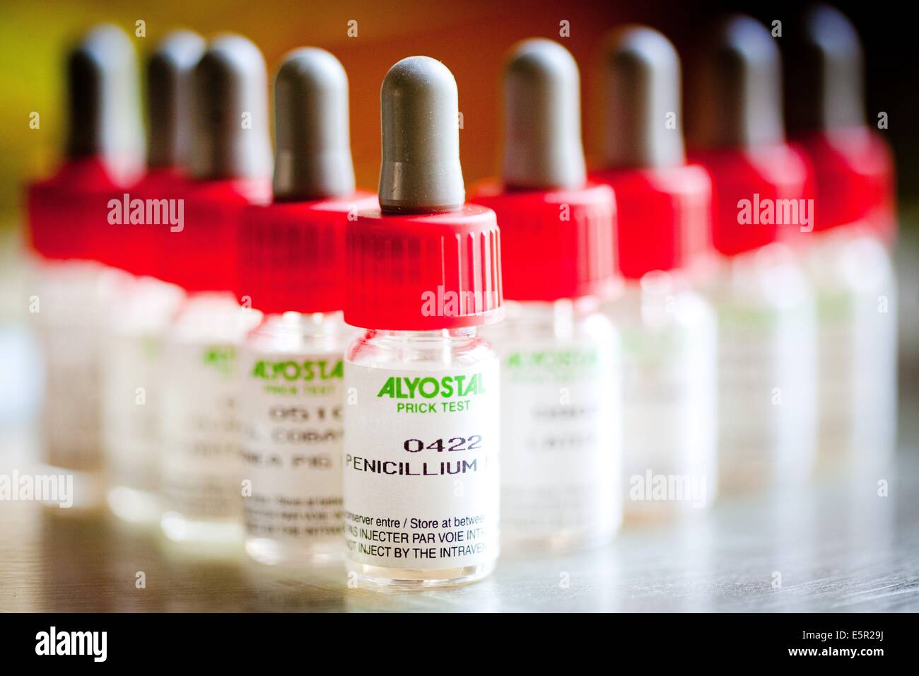 Allergenic extracts used for skin prick test, for allergens screening ...