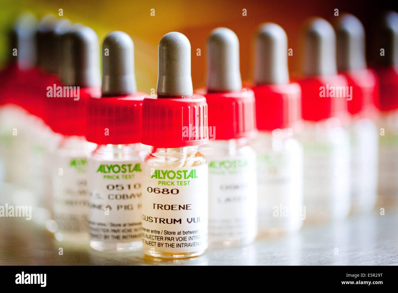 Allergenic extracts used for skin prick test, for allergens screening ...