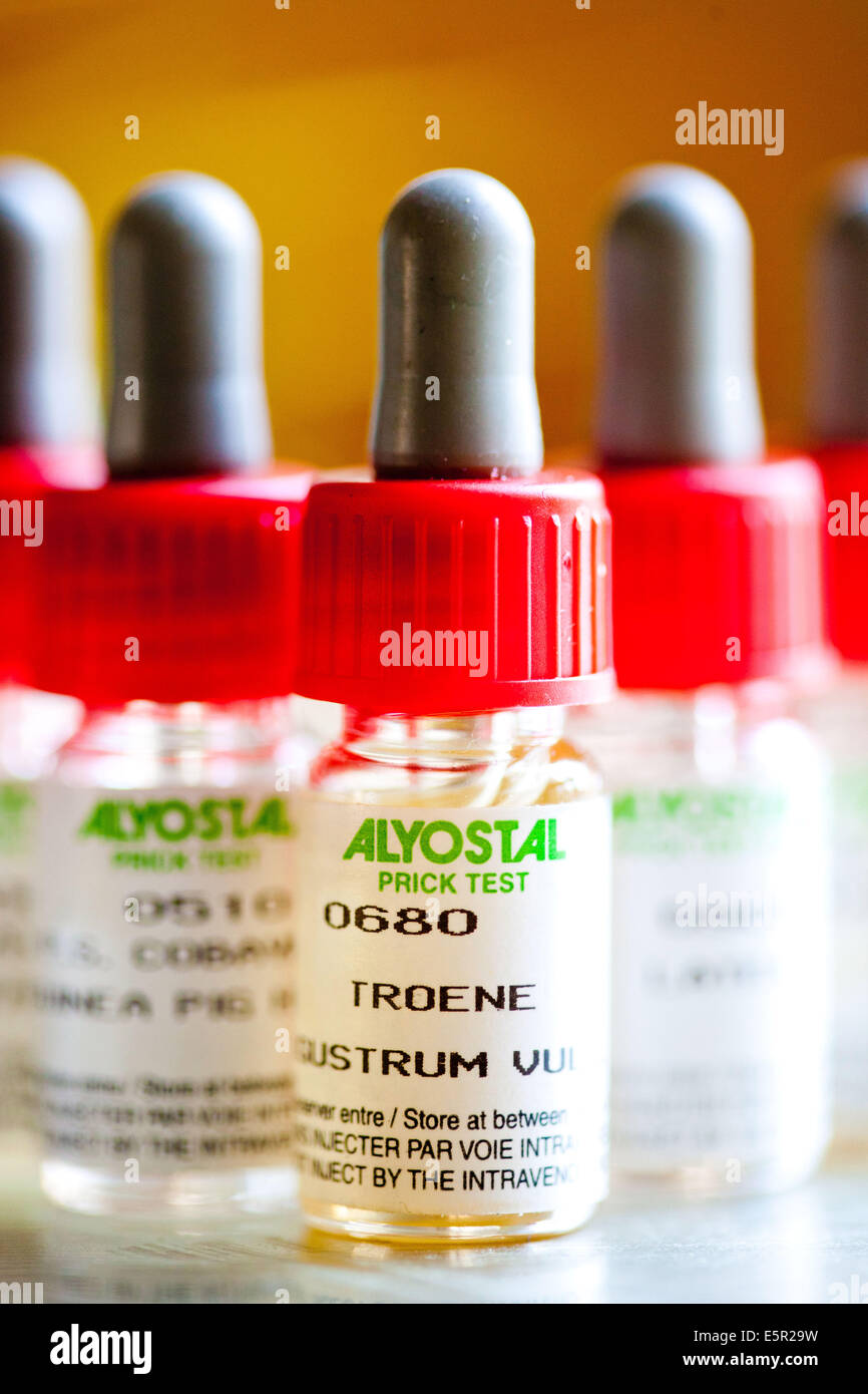 Allergenic extracts used for skin prick test, for allergens screening ...