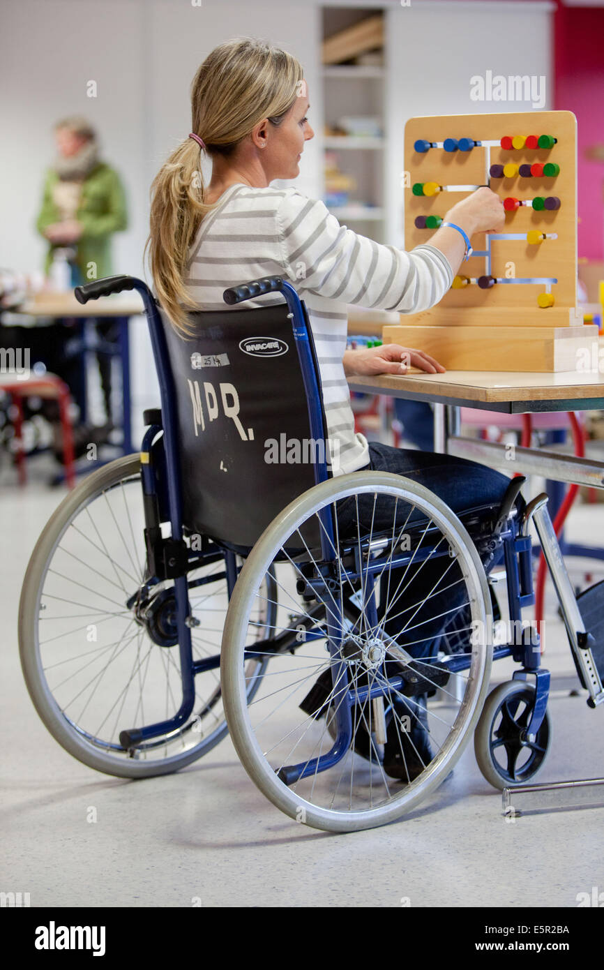 Functional rehabilitation of paralyzed on one side woman (model ...