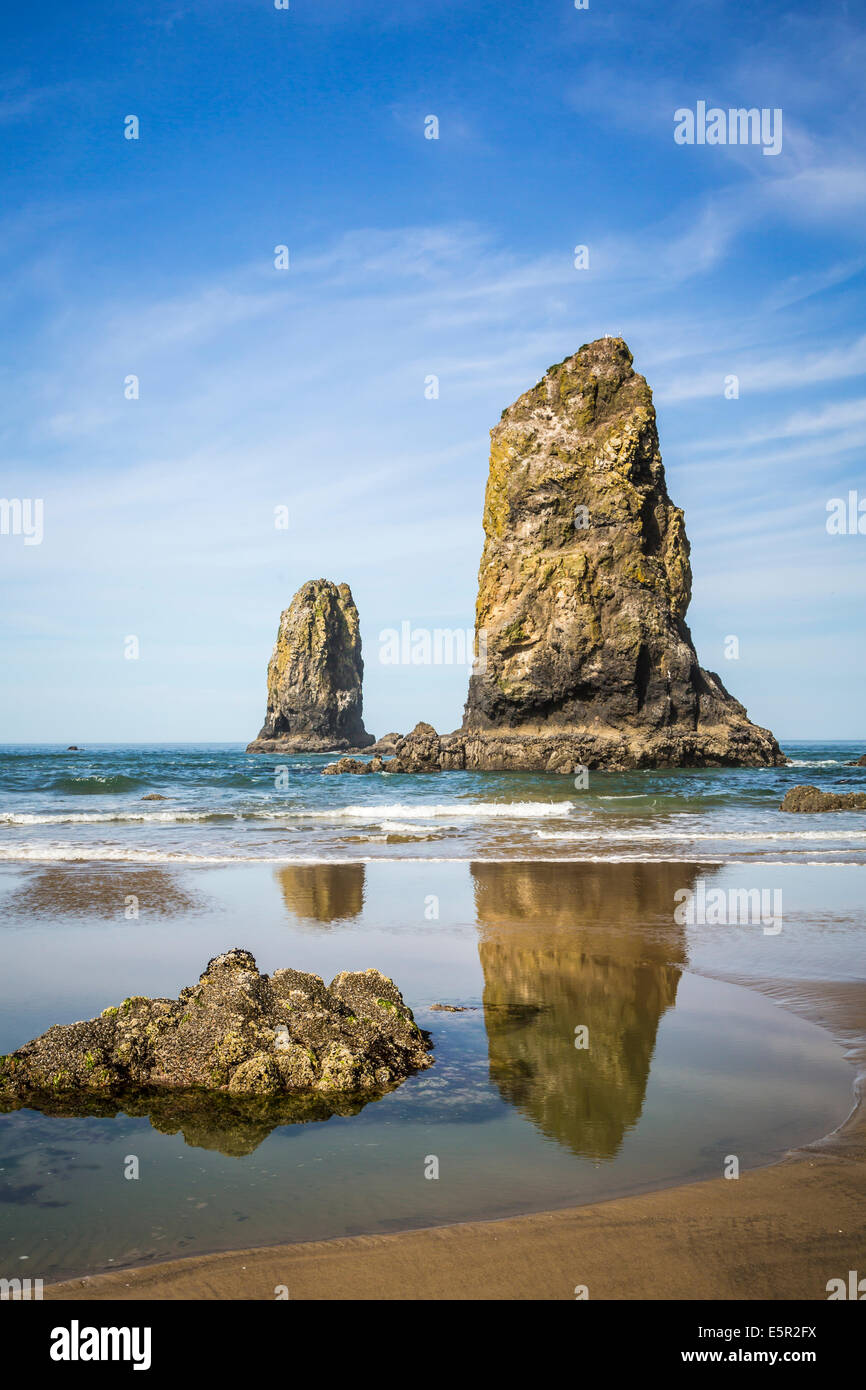 The sea stacks of Canon Beach, Oregon, USA Stock Photo - Alamy