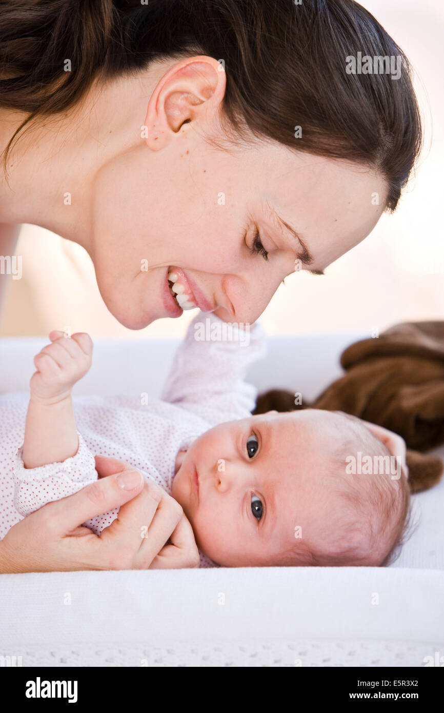 2 month old baby with mother Stock Photo - Alamy