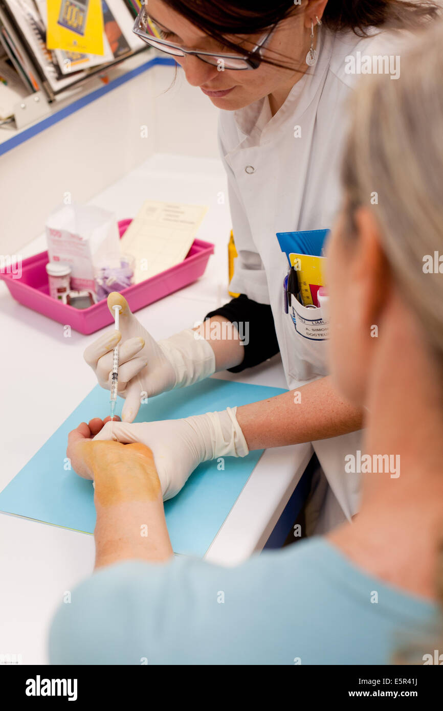 Wrist infiltration. Limoges hospital, France Stock Photo - Alamy