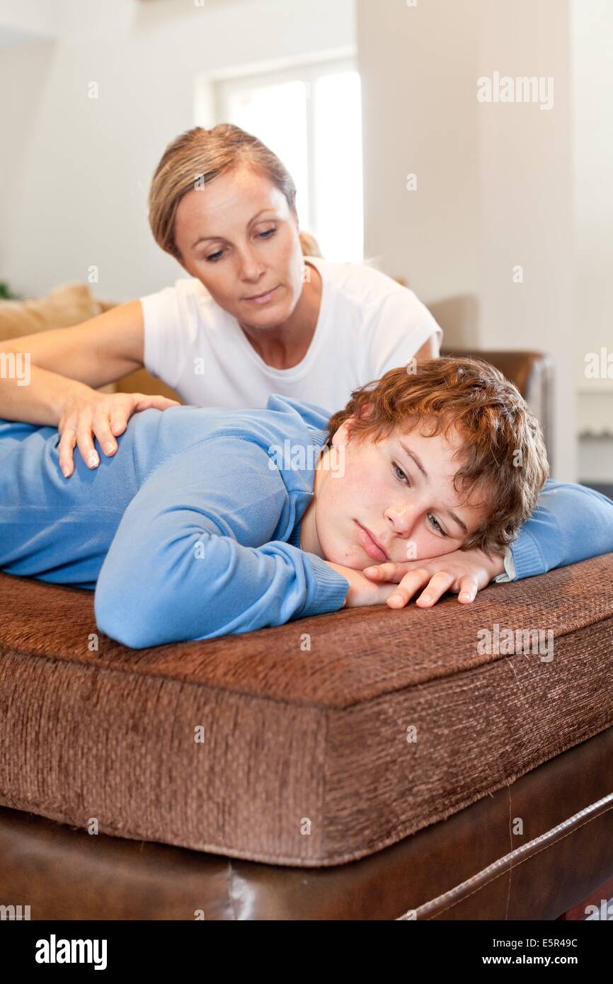 Mother and son having a discussion Stock Photo - Alamy