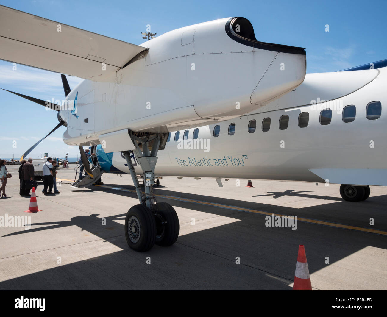 SATA Airlines Bombardier Q400 at Madeira airport Stock Photo - Alamy