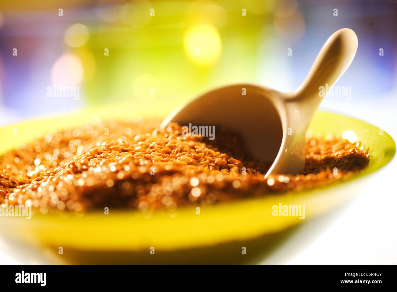 Golden flax seeds, rich in omega 3 Stock Photo - Alamy