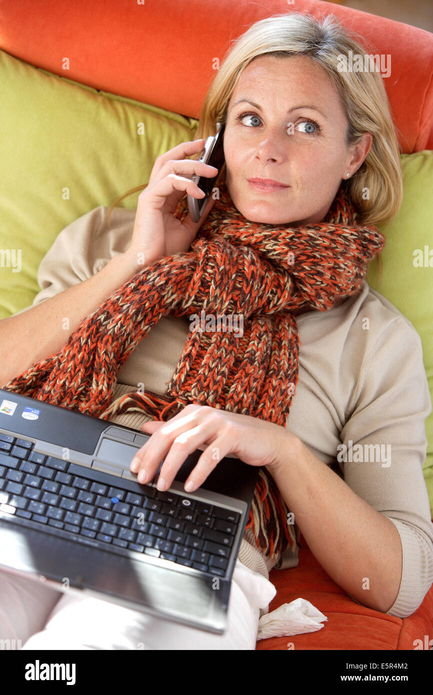 Sick phoning work hi-res stock photography and images - Alamy