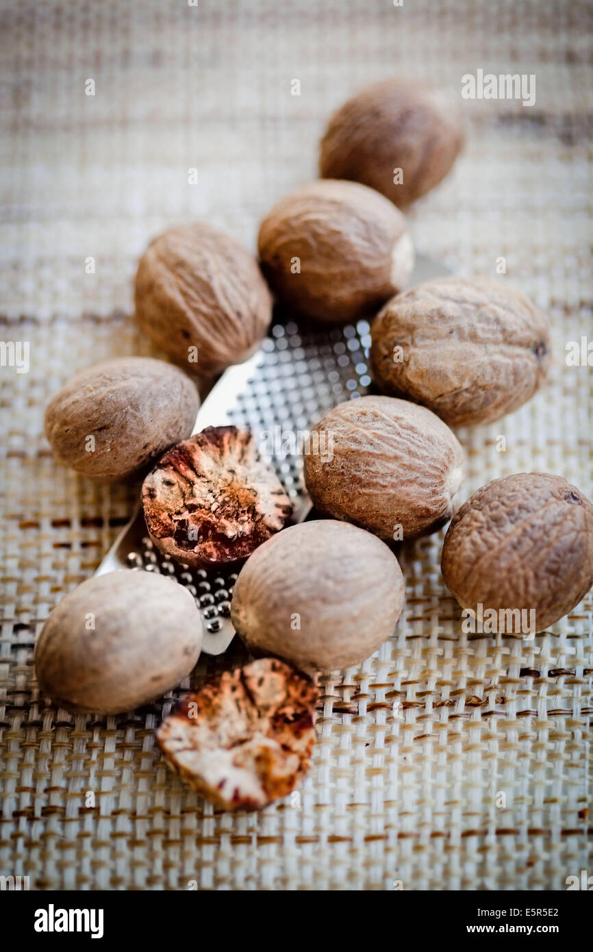 Nutmeg seed kernels Stock Photo - Alamy