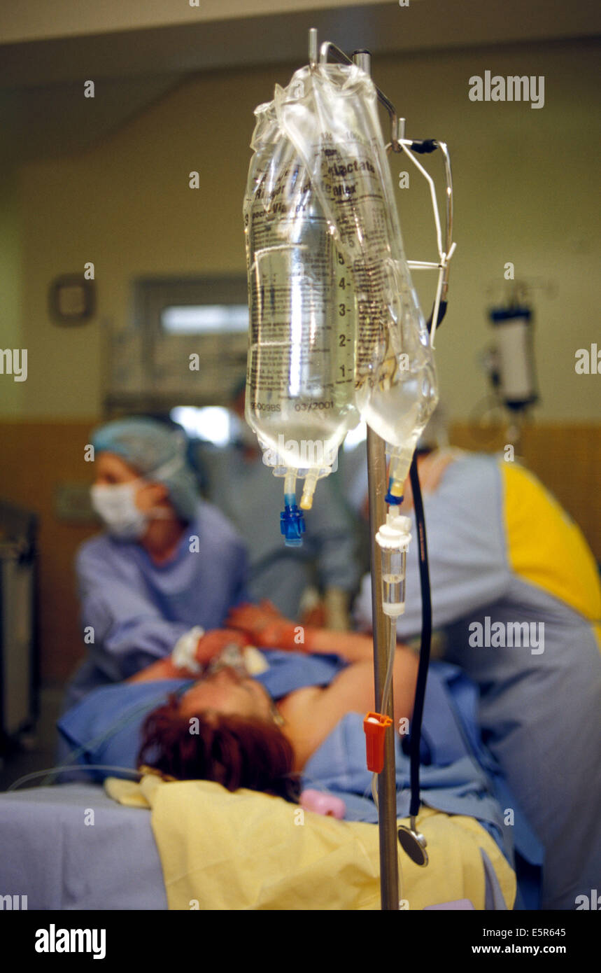 Drip placed on a patient admitted to the emergencies, burns center ...