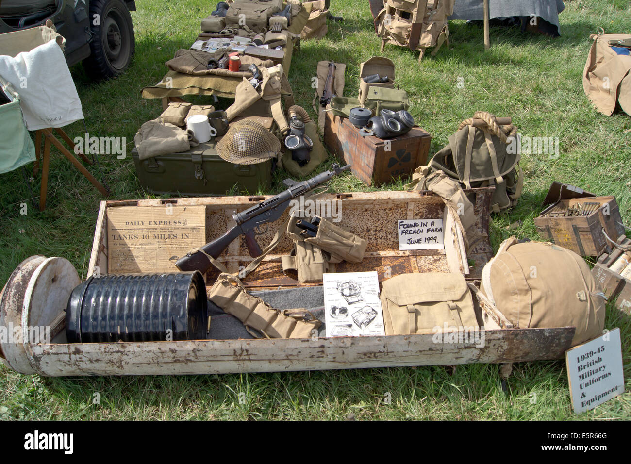 World war 2 memorabilia on show for people to see Stock Photo - Alamy