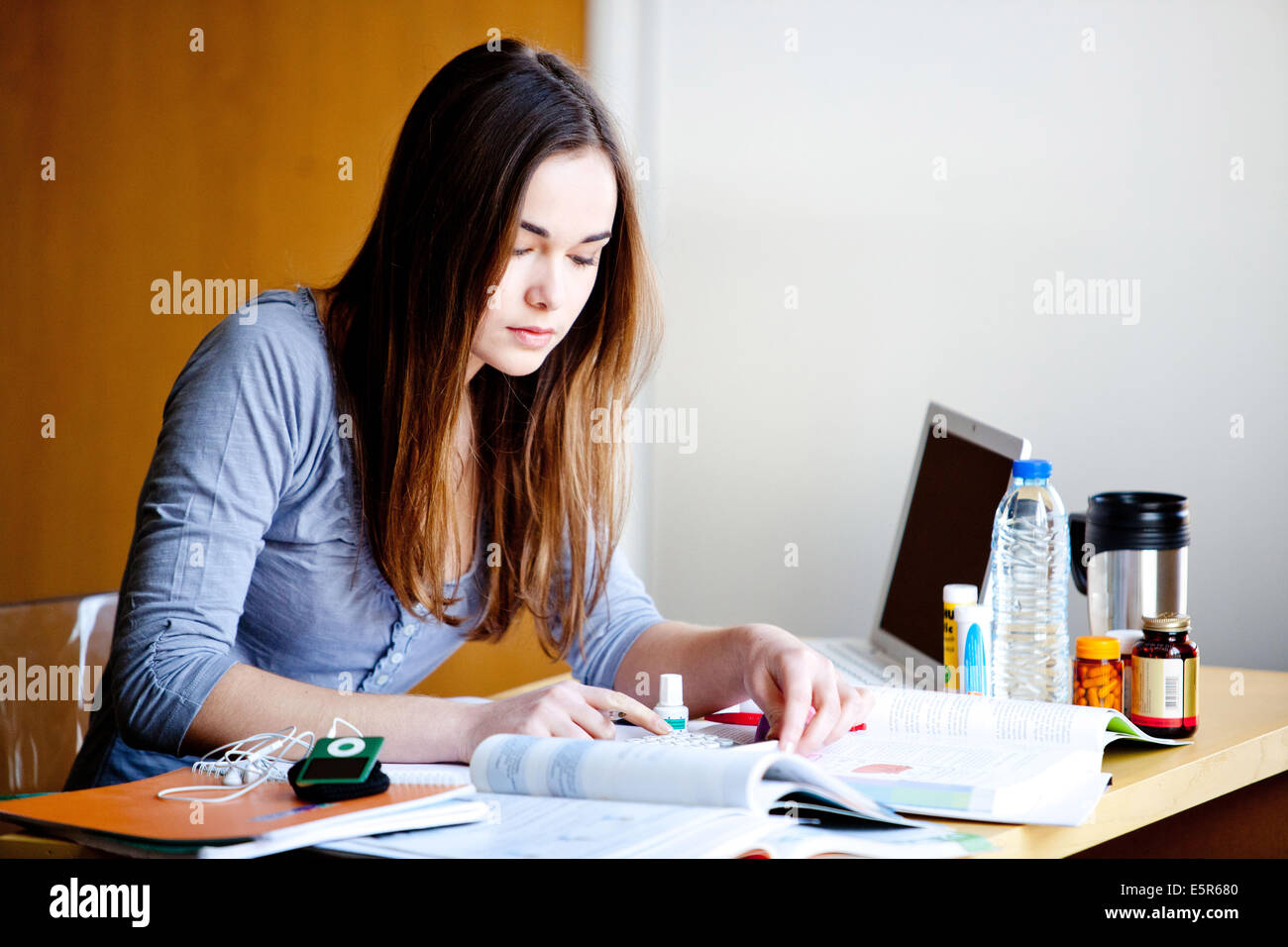 Teenage girl revising exams Stock Photo - Alamy