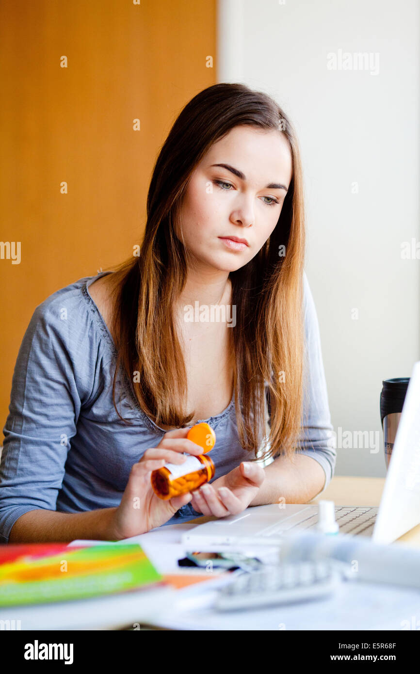 Teenage girl revising exams Stock Photo - Alamy