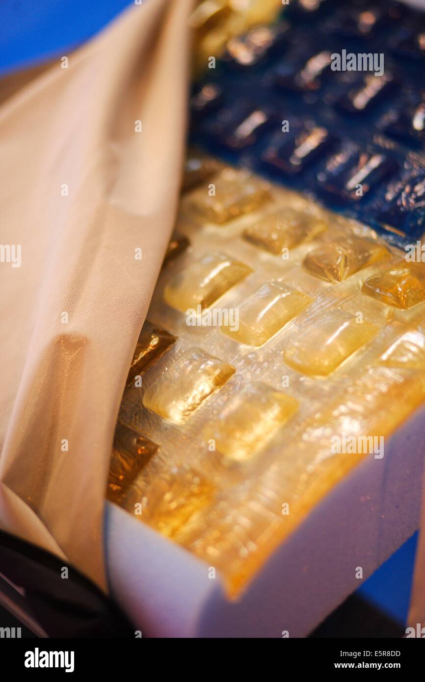 Structure of anti-eschar mattress, made of many viscoelastic pads Stock ...