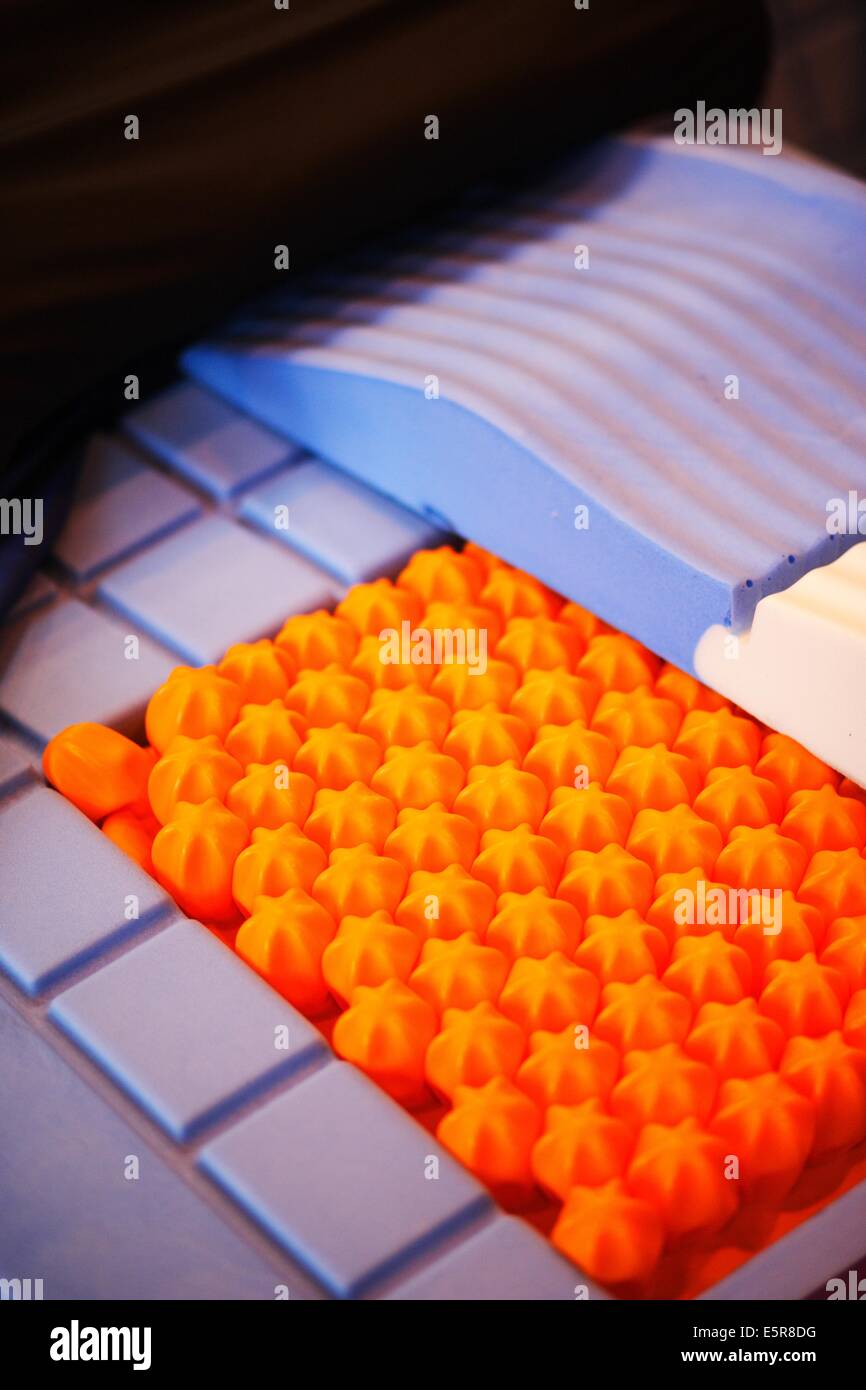 Structure of anti-eschar mattress, made of many viscoelastic pads Stock ...