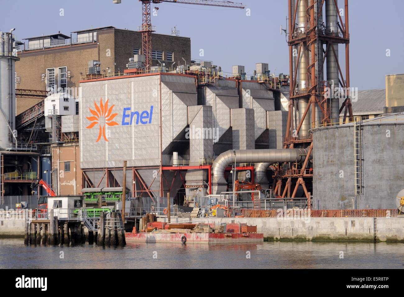 Venice, Italy, industrial Area of Porto Marghera, ENEL thermoelectric ...