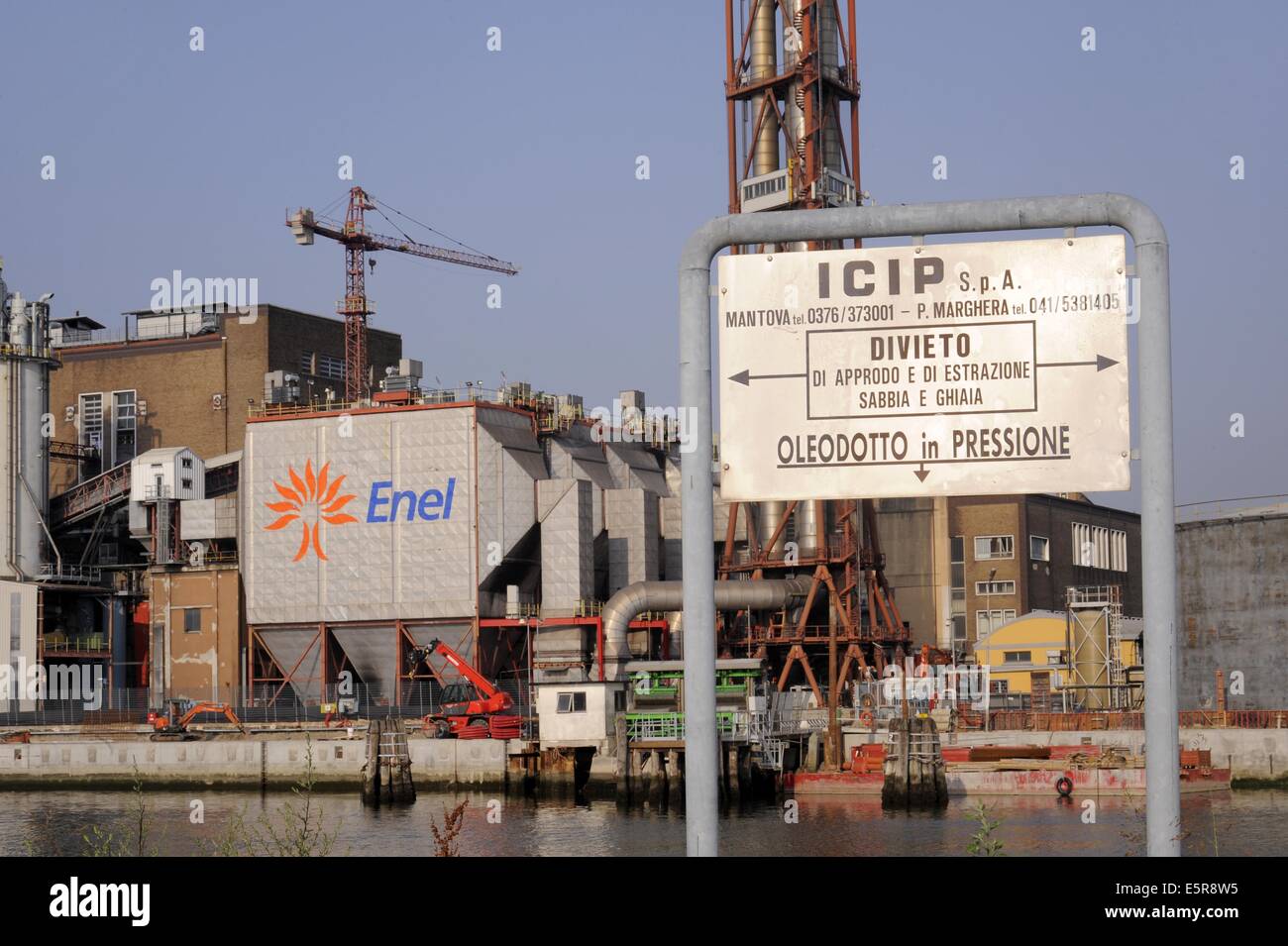 Venice, Italy, industrial Area of Porto Marghera, ENEL thermoelectric ...