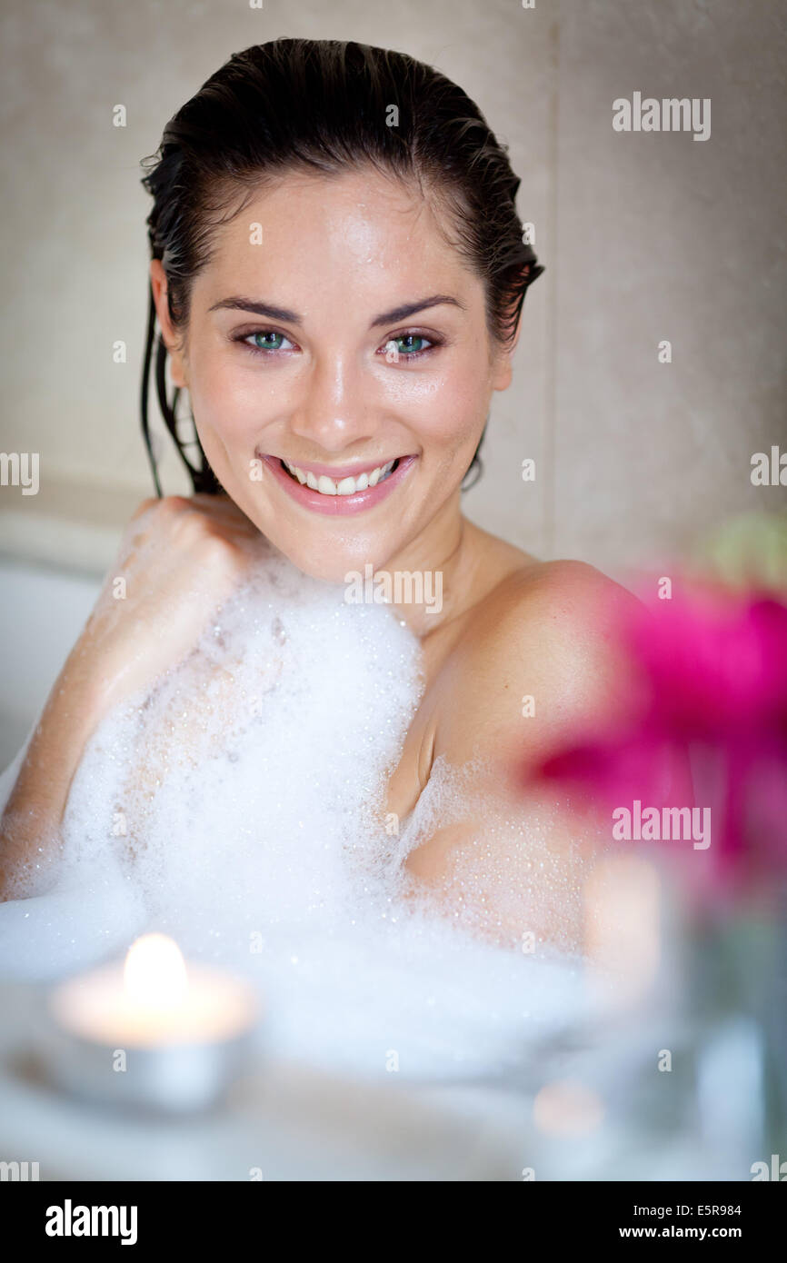 Woman in a bath Stock Photo - Alamy