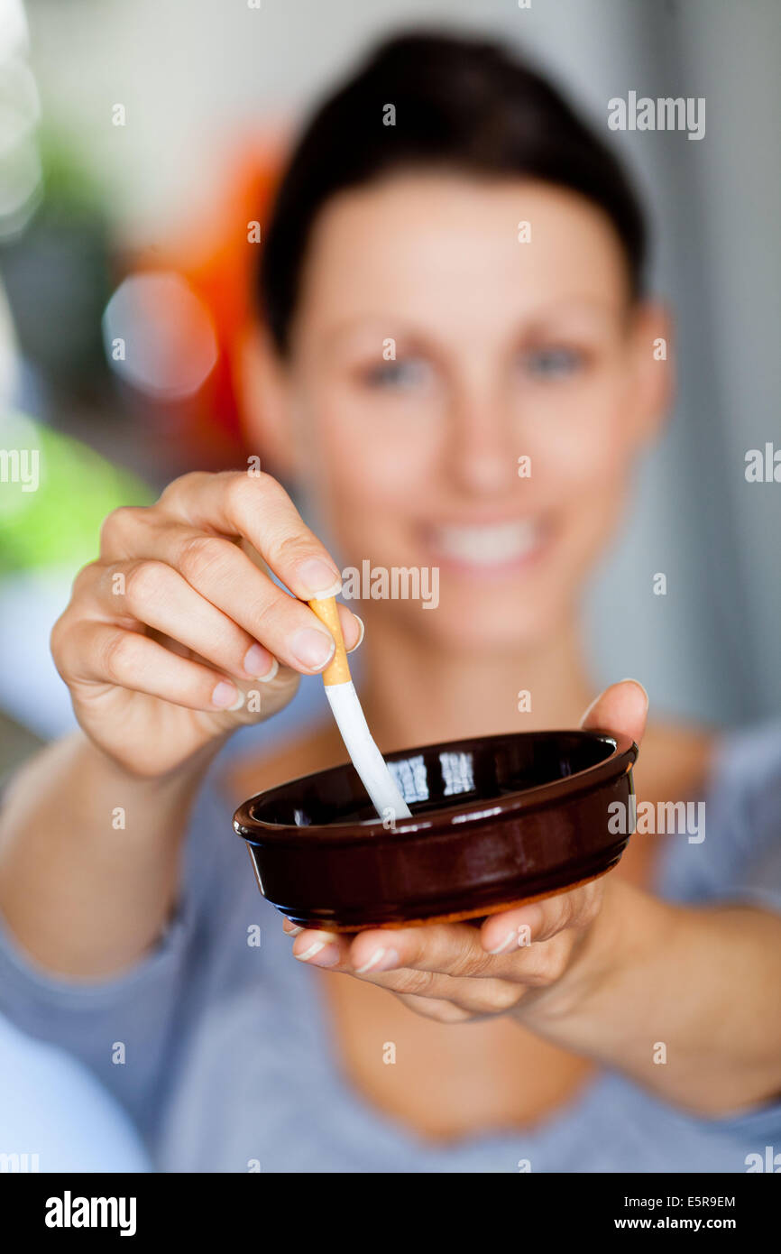 Woman wishing to quit smoking Stock Photo - Alamy