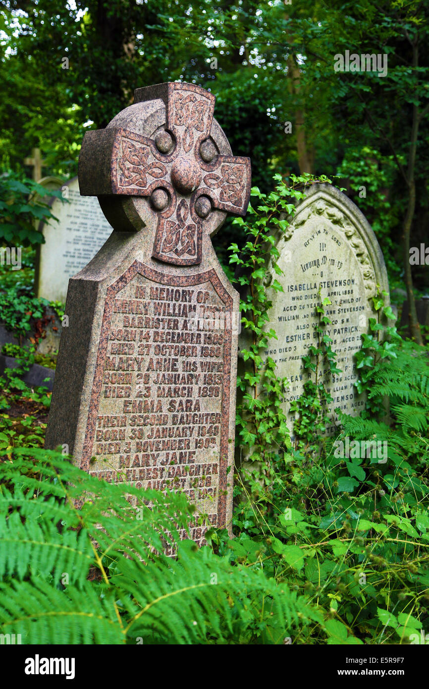 Graves in the Graveyard of Highgate Cemetery, London, England Stock ...