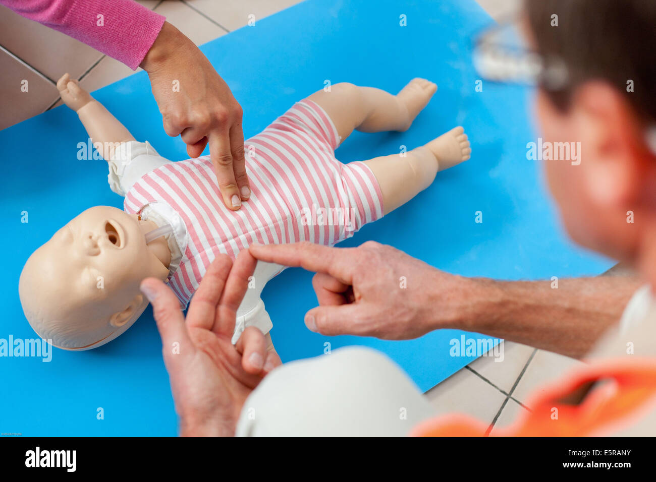 First aid training courses given by the French Red Cross Stock Photo ...