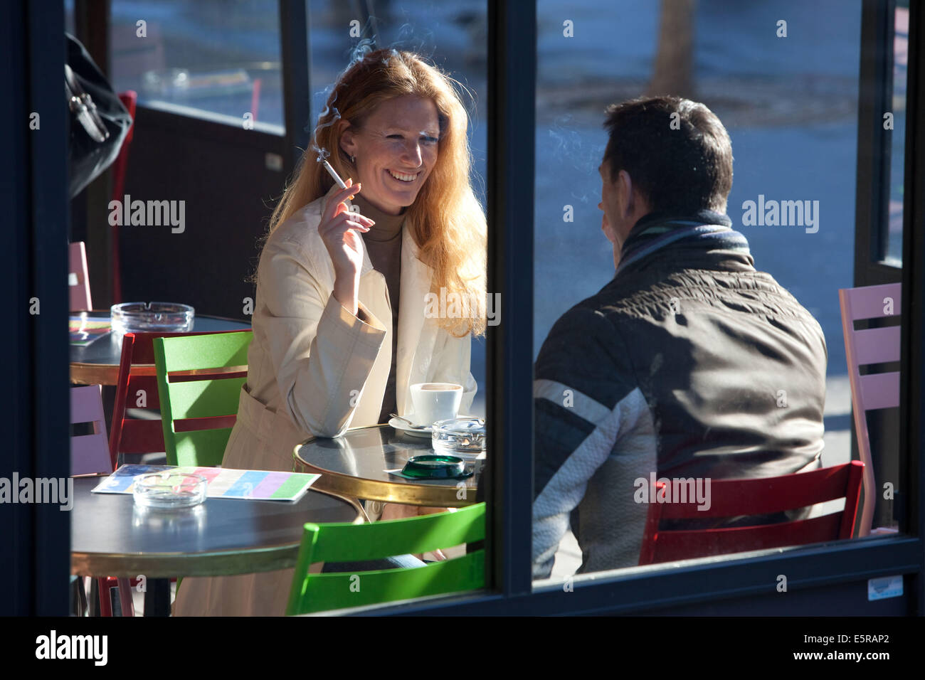 Two people smoking public place hi-res stock photography and images - Alamy