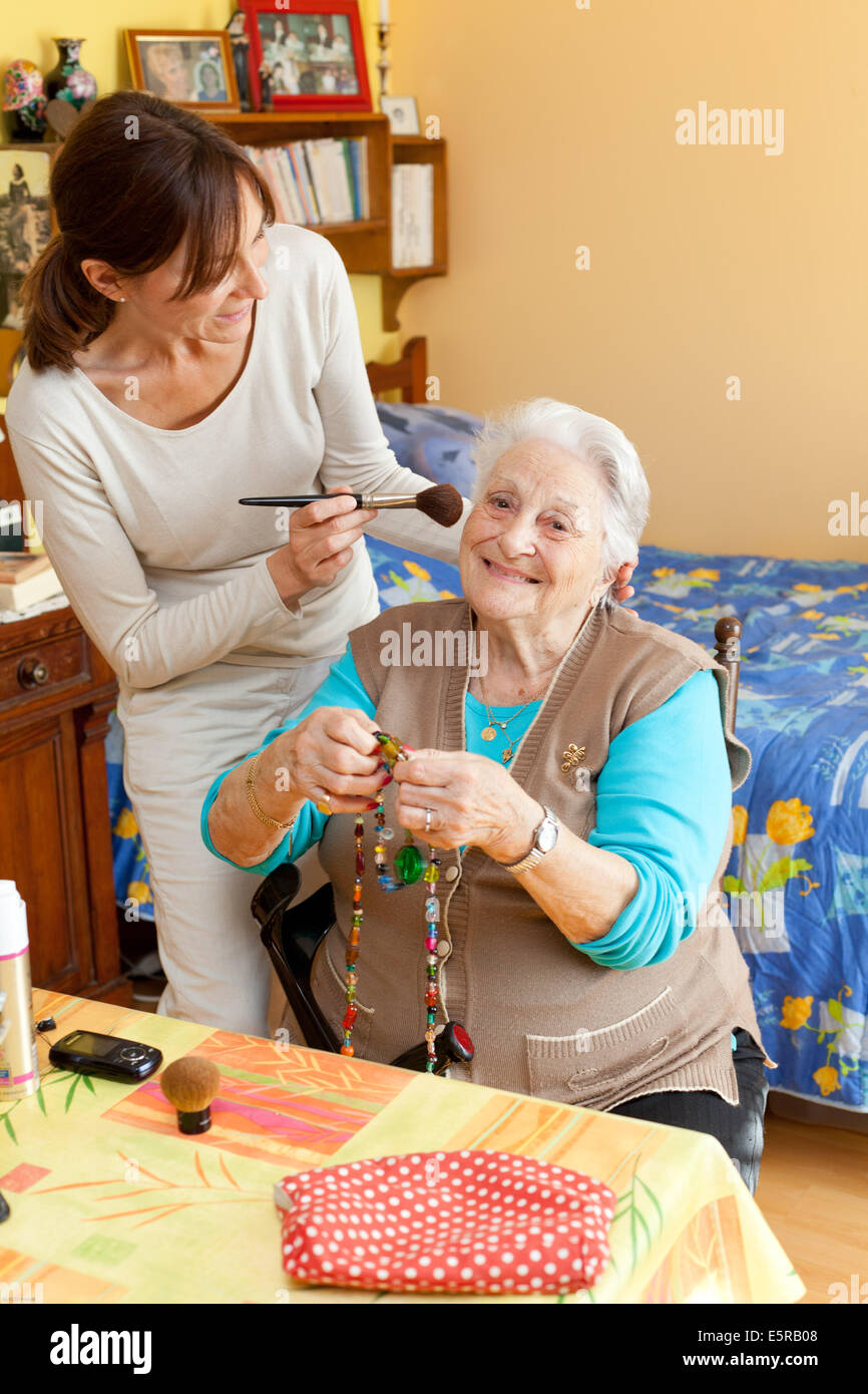 94 years old woman at home Stock Photo - Alamy