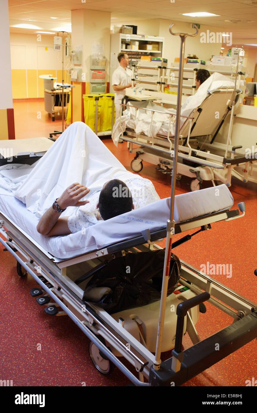 Patient at the Emergency department, Limoges hospital, France Stock ...