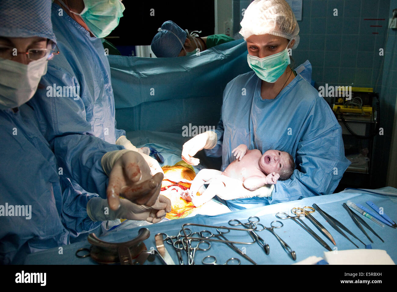 Caesarean section maternity department cochin hi-res stock photography ...